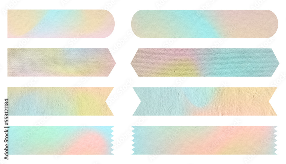Set of paper pastel colors stickers banners labels tags of different ...