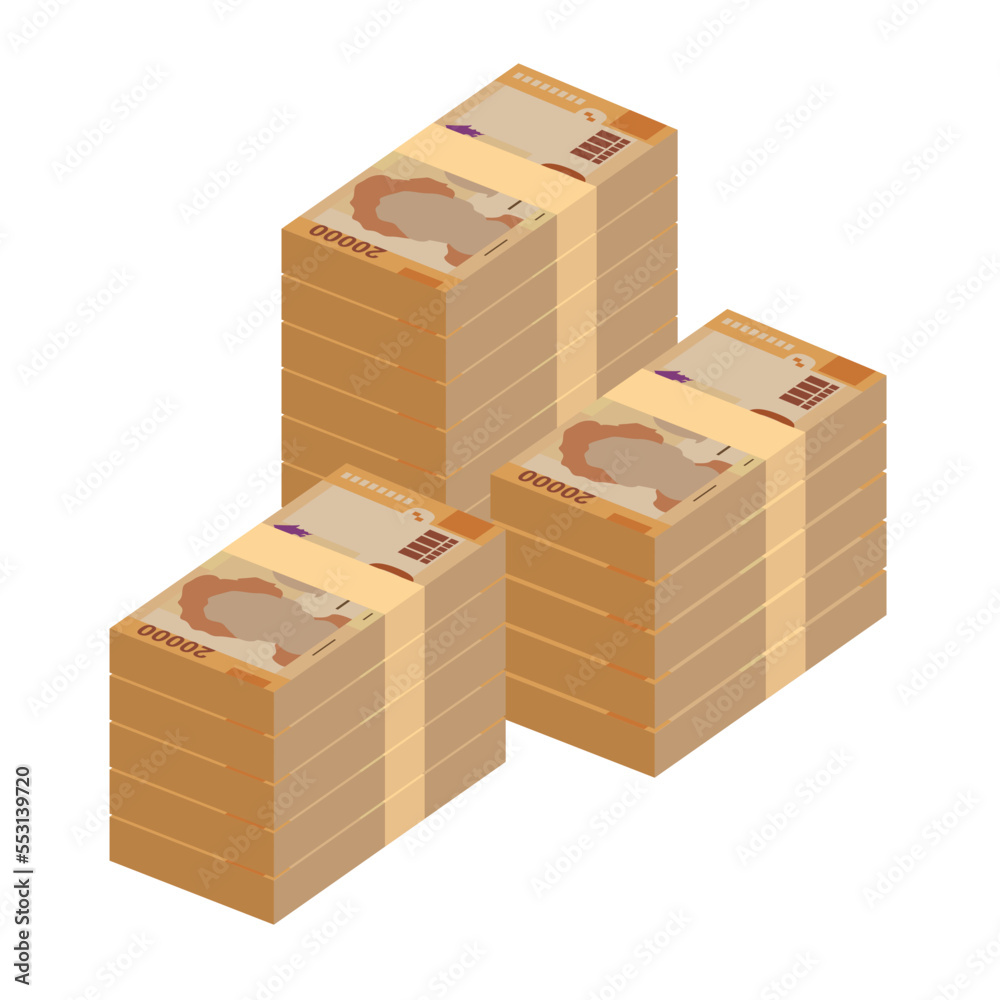 Costa Rican Colon Vector Illustration. Costa Rica money set bundle ...