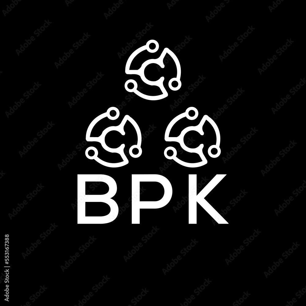 BKP letter logo. BKP best black background vector image. BKP Monogram ...