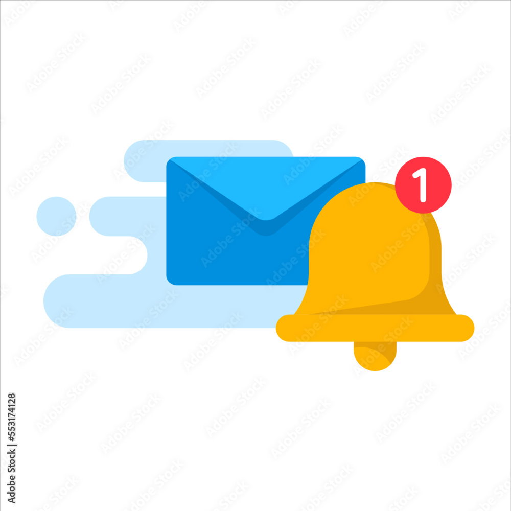 one new message notification concept illustration flat design vector ...