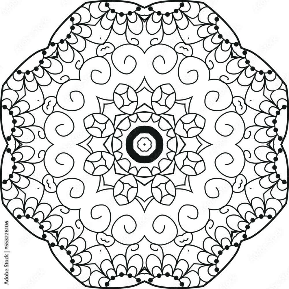 Hand drawn zentangle mandala for coloring page. Stock Vector | Adobe Stock