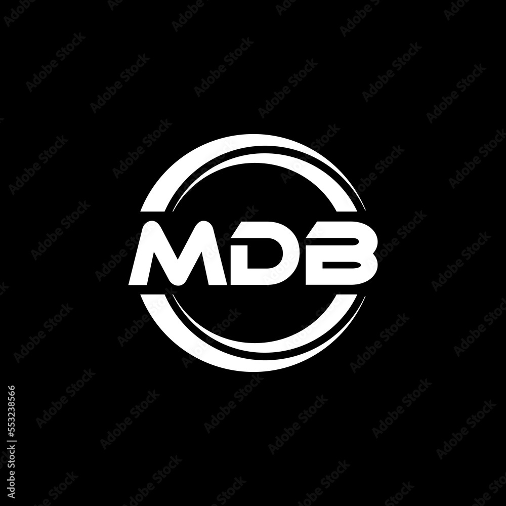 MDB letter logo design with black background in illustrator, vector ...