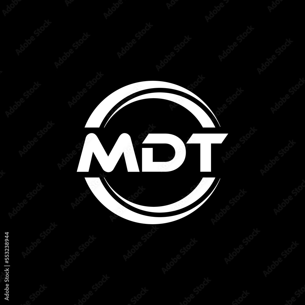 MDT letter logo design with black background in illustrator, vector ...