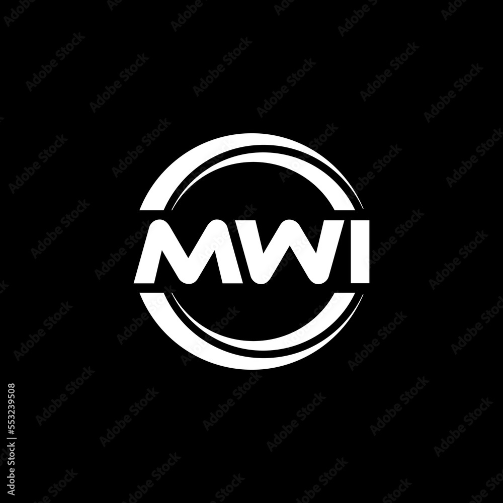 Stock-Vektorgrafik „MWI letter logo design with black background in ...