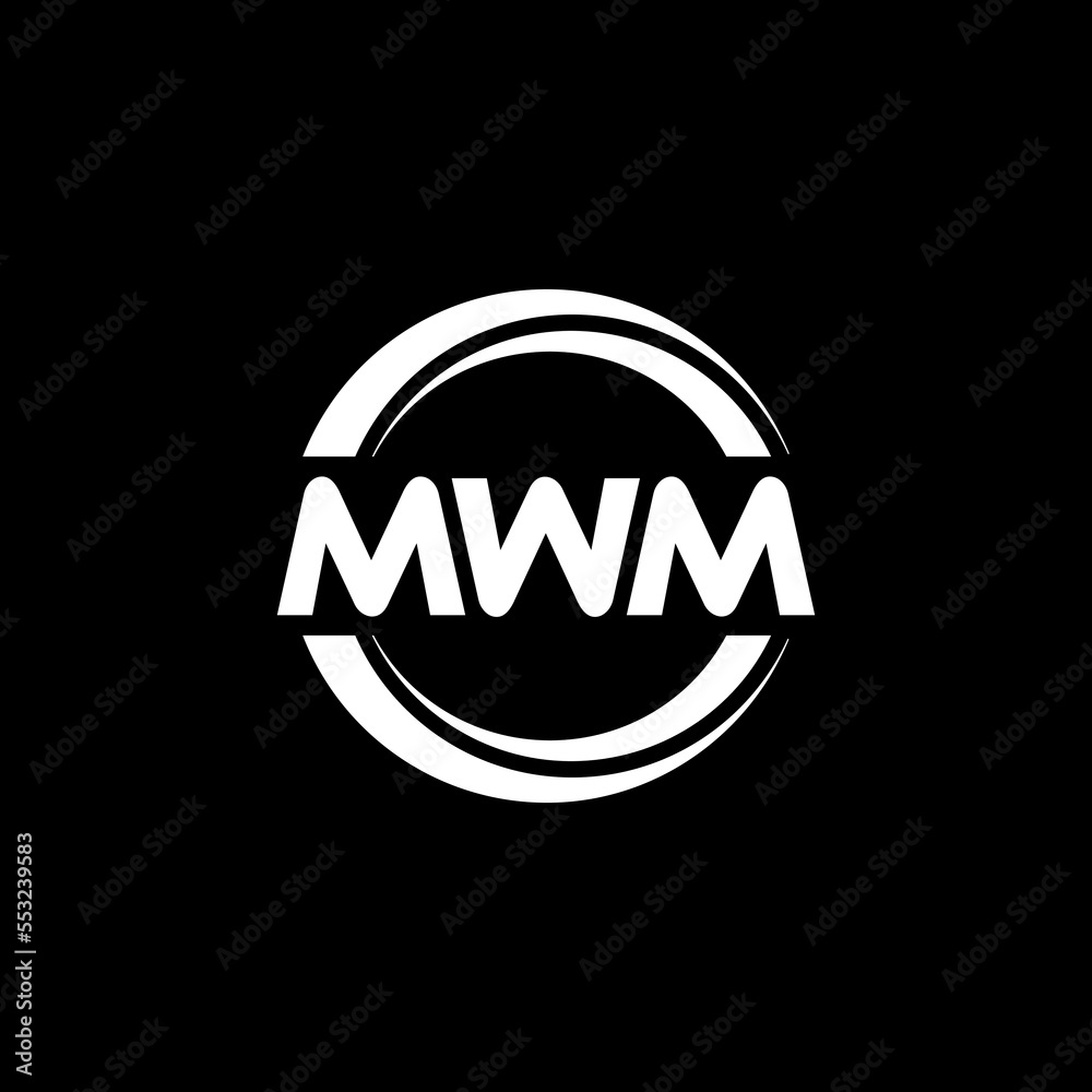 Stock-Vektorgrafik „MWM letter logo design with black background in ...