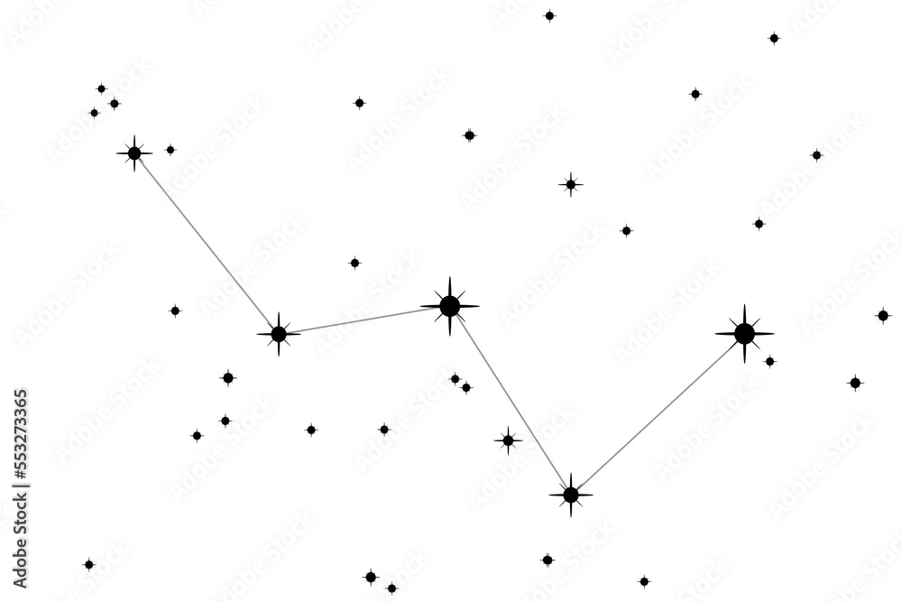 Simple astronomical illustration of the constellation Cassiopeia ...