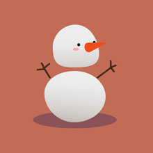 Wintry Pink Snowman Illustration Free Stock Photo - Public Domain Pictures