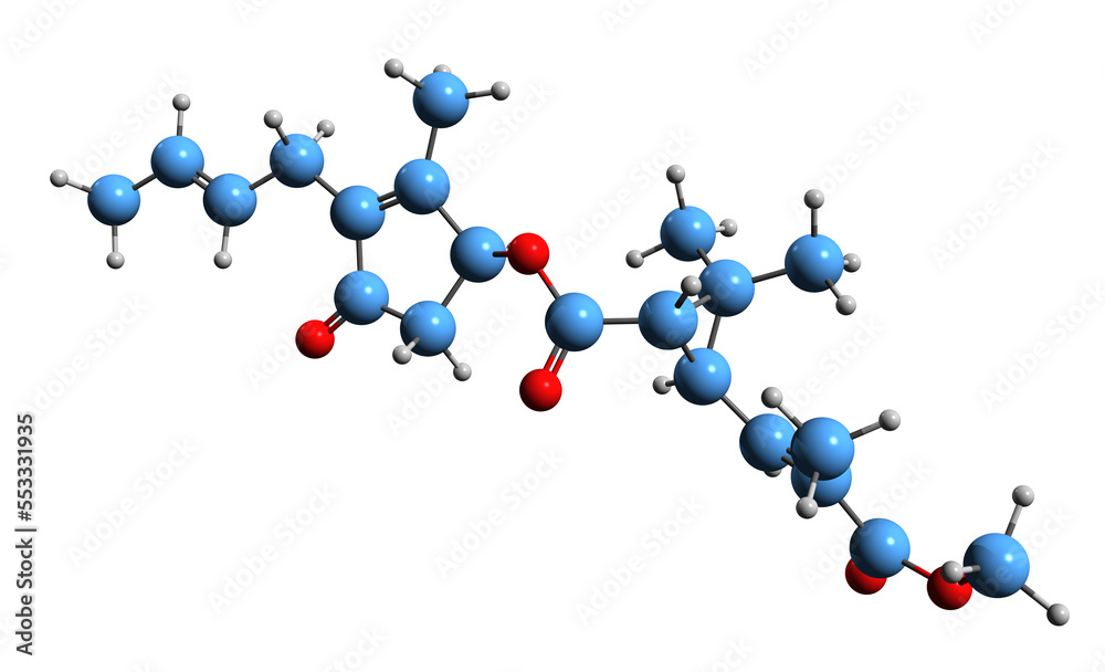 3D image of Cinerin II skeletal formula - molecular chemical structure ...