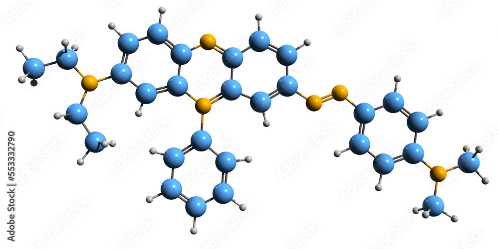3D image of Janus Green B skeletal formula - molecular chemical ...