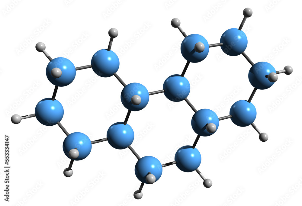 3D image of Phenanthrene skeletal formula - molecular chemical ... 3D image of Phenanthrene skeletal formula - molecular chemical ...