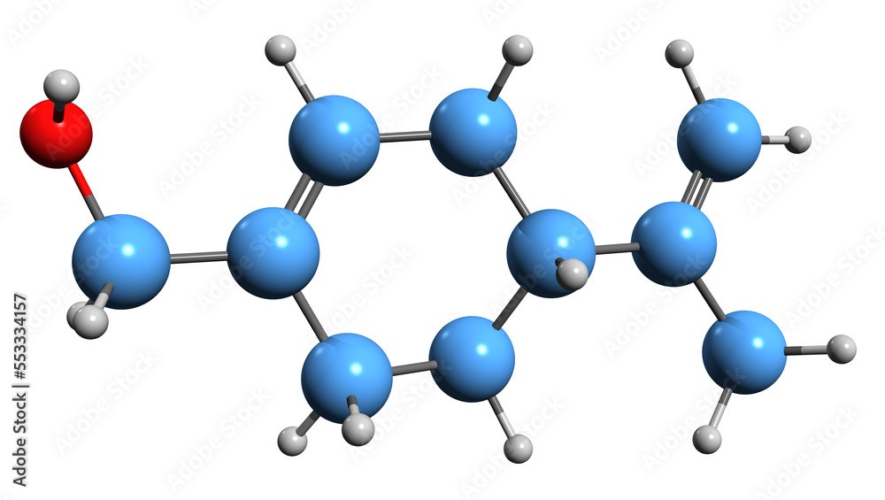 3D image of Perillyl alcohol skeletal formula - molecular chemical ...