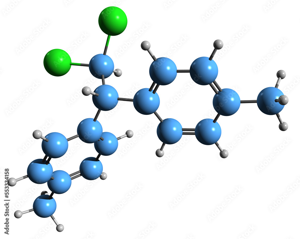 3D image of pertane skeletal formula - molecular chemical structure of ...