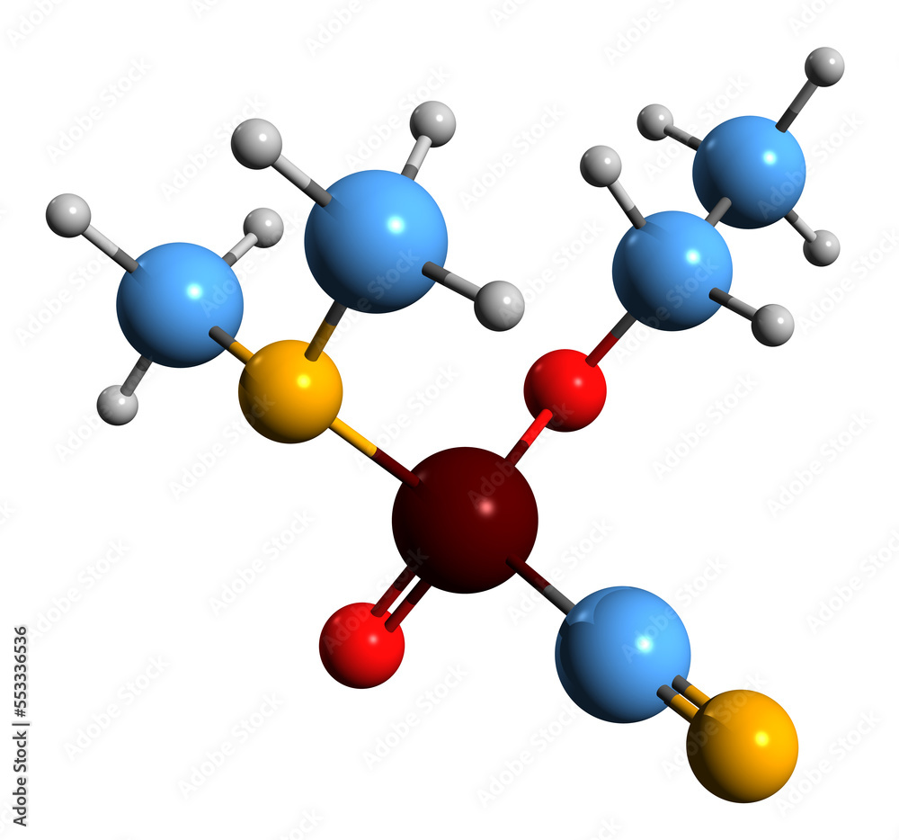 3D image of Tabun skeletal formula - molecular chemical structure of ...