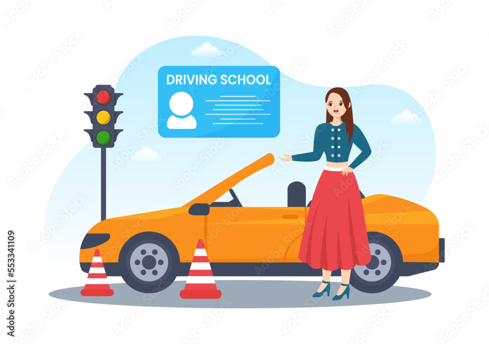 Driving School with Education Process of Car Training and Learning to ...