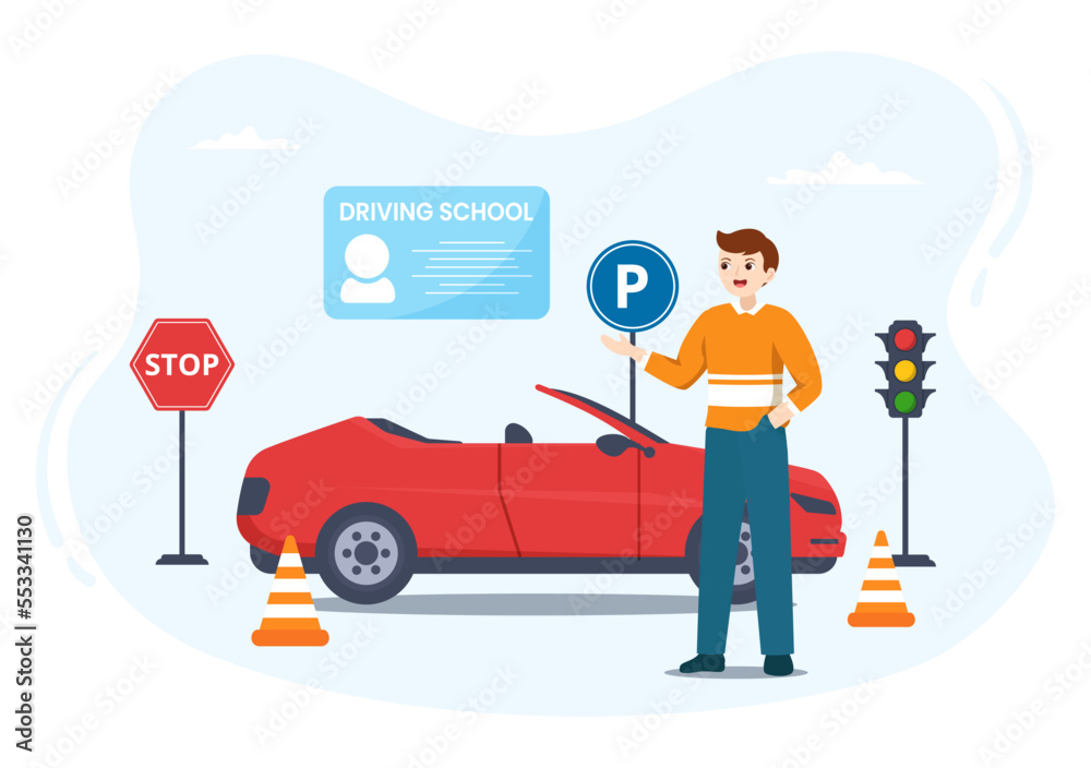 Driving School with Education Process of Car Training and Learning to ...