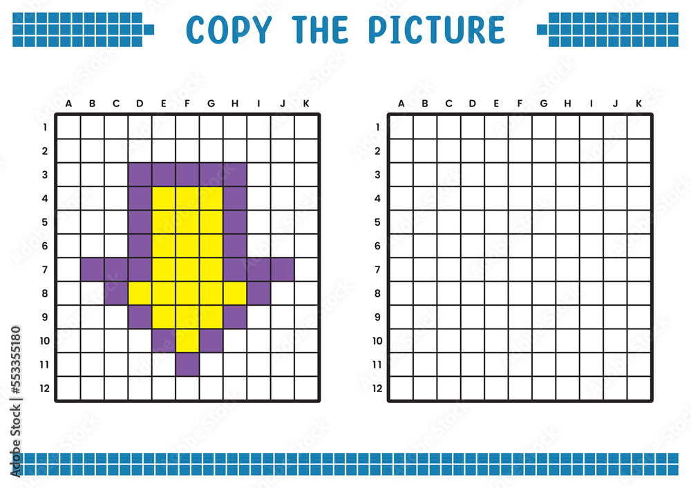 Copy the picture, complete the grid image. Educational worksheets ...
