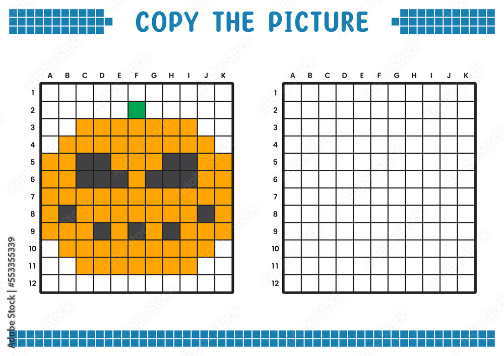 Copy the picture, complete the grid image. Educational worksheets ...