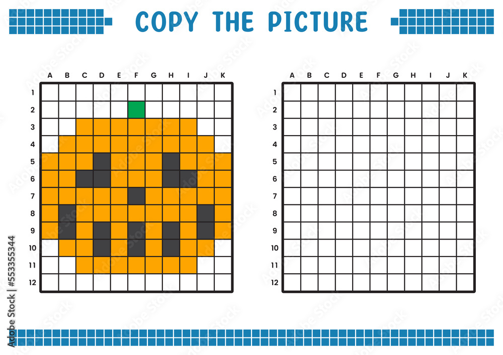Copy the picture, complete the grid image. Educational worksheets ...