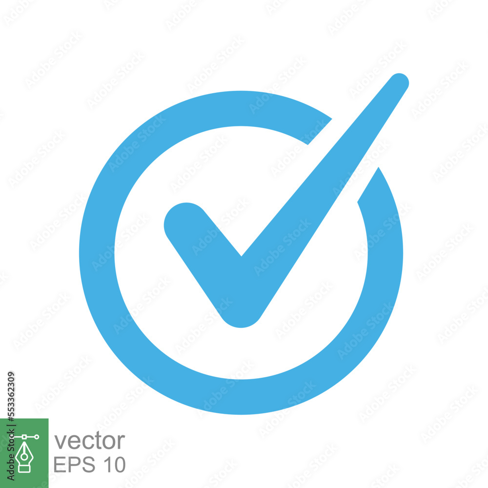 Check mark icon. Checkmark right symbol tick sign. Ok button correct ...