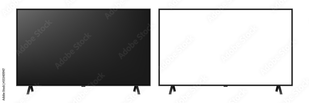 LCD TV screen on a transparent background. TV vector mockup. Stock ...