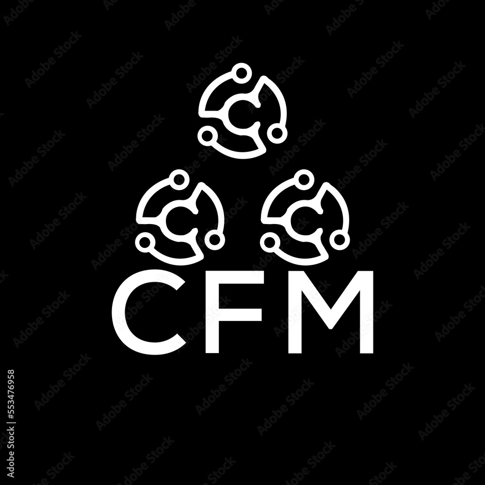 CFM letter logo. CFM best black background vector image. CFM Monogram ...