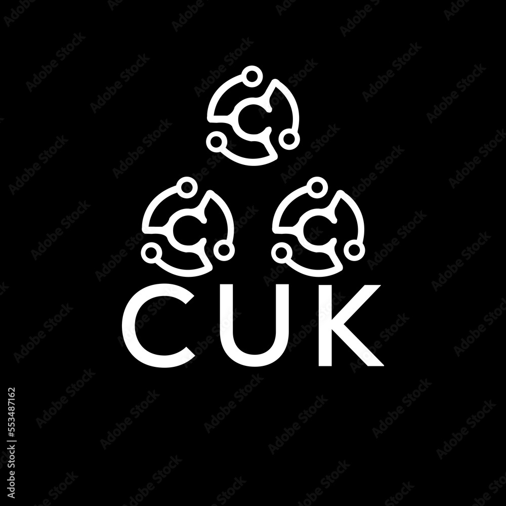 CUK letter logo. CUK best black background vector image. CUK Monogram ...