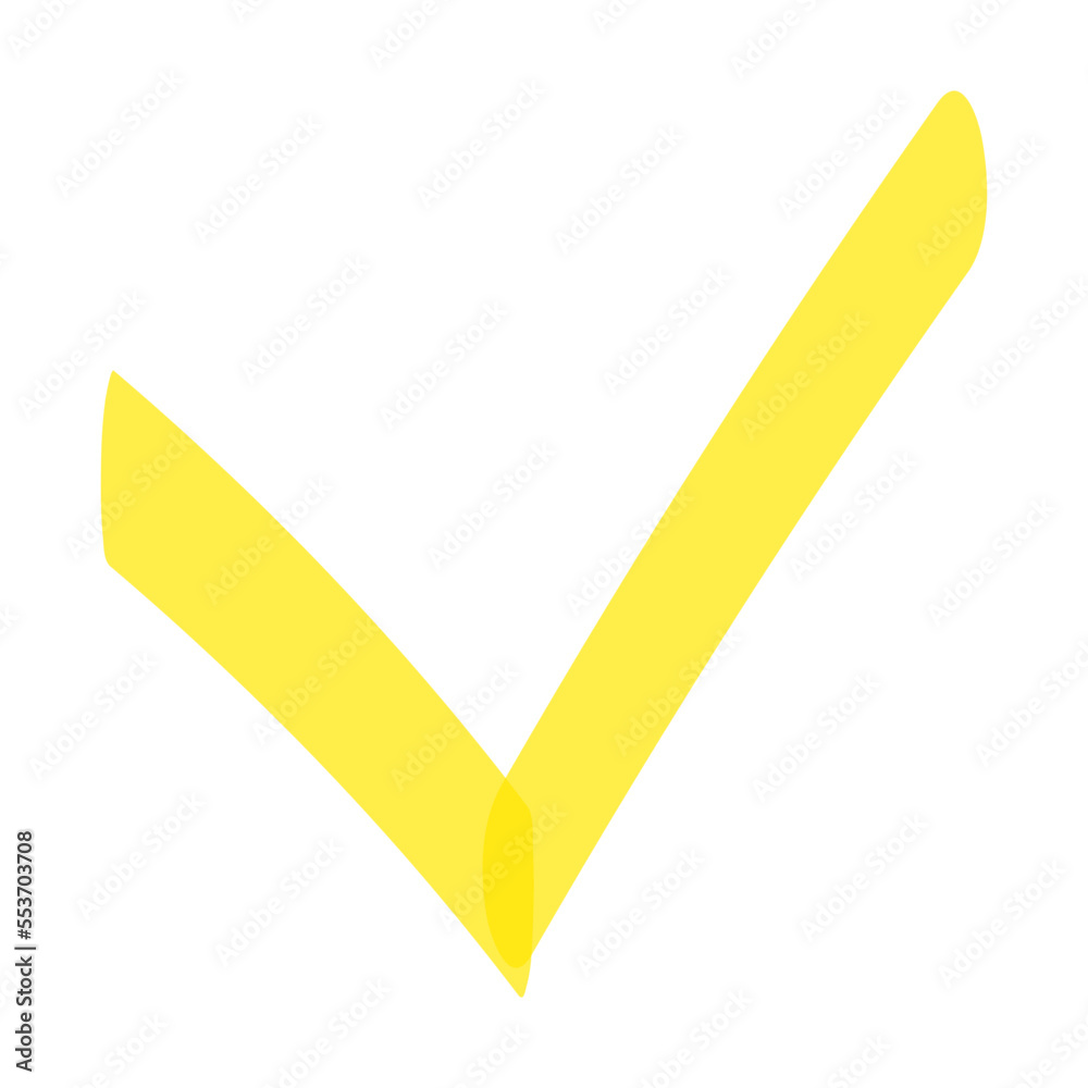 Vector de Stock Line check mark drawn by yellow marker. Vector ...