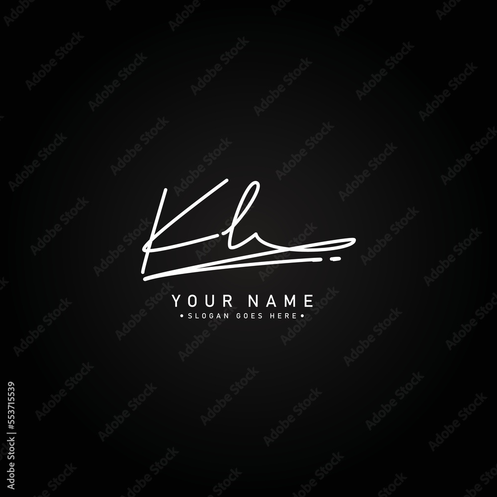 Handwritten Signature logo for Initial Letter KL - Vector Logo Template ...