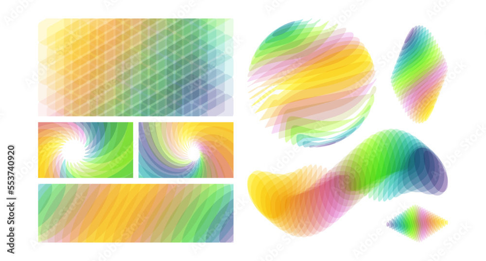 Sphere, rhombus and wave. Abstract background with dynamic effect. Rotation and swirling ...