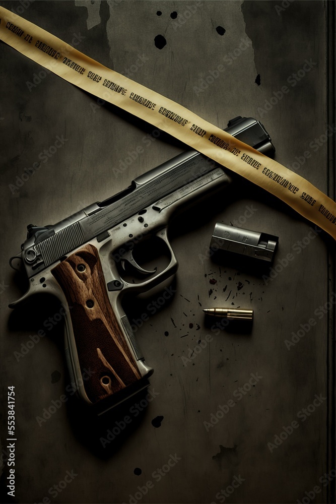 Crime scene photos gun knife Stock Illustration | Adobe Stock