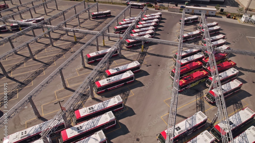 Toronto, Ontario, Canada – September 9, 2022: The park of new TTC BUSES ...