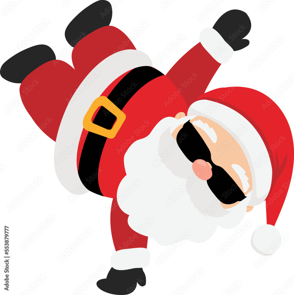 Dancing Santa, hip hop Stock Vector | Adobe Stock