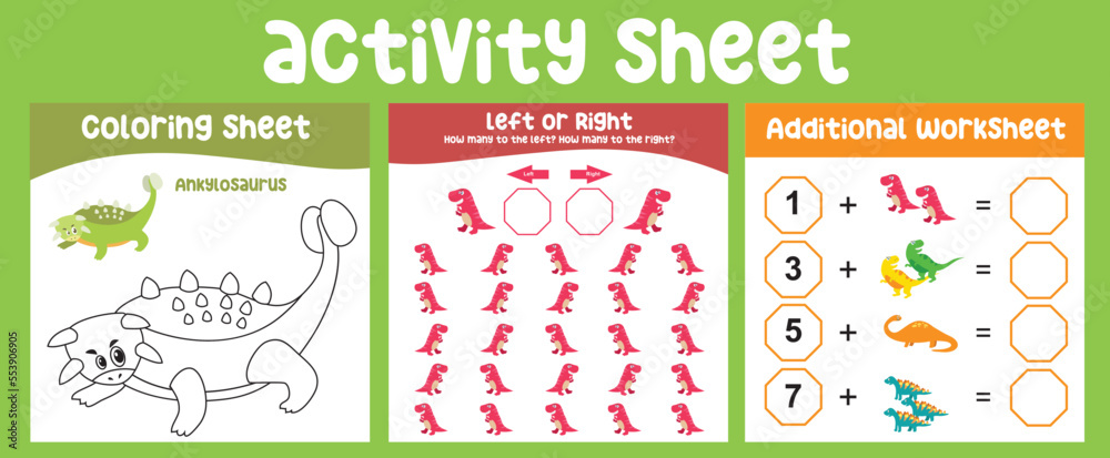 Bundle activity kit for toddlers with the prehistoric animal theme ...
