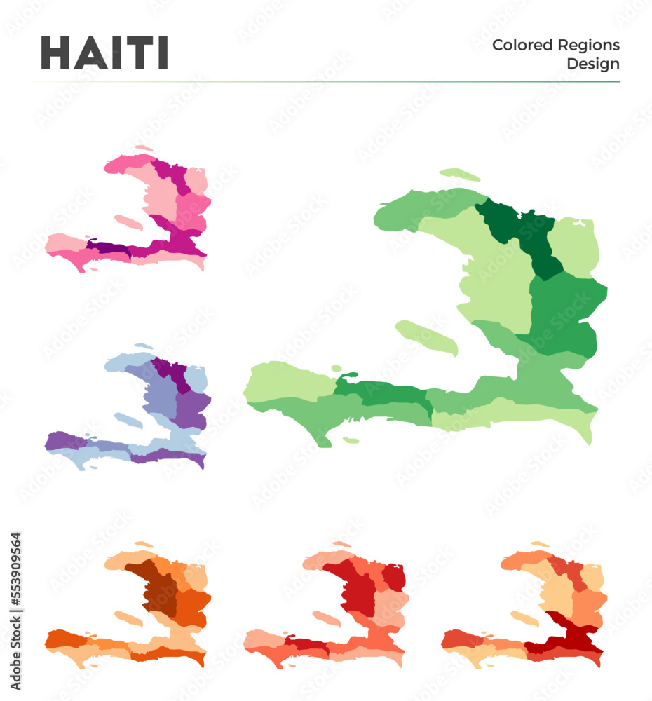 Haiti map collection. Borders of Haiti for your infographic. Colored ...