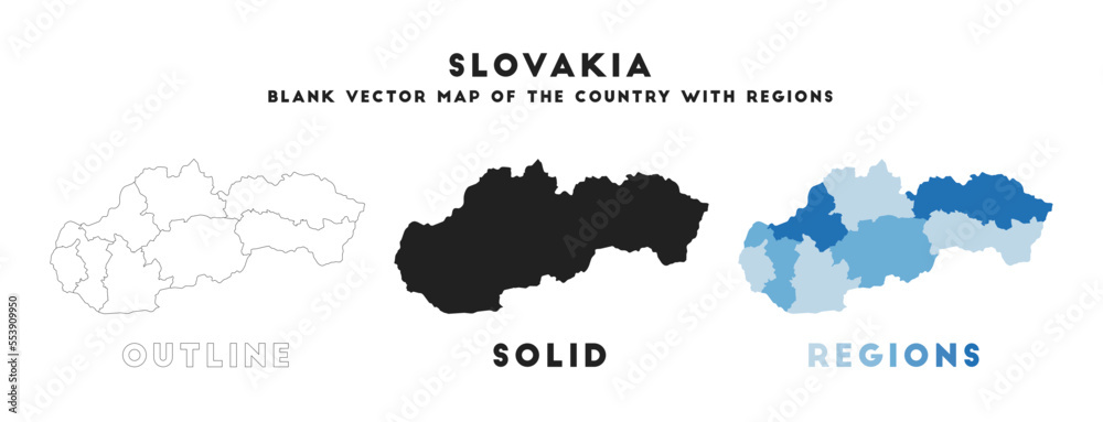 Slovakia map. Borders of Slovakia for your infographic. Vector country ...