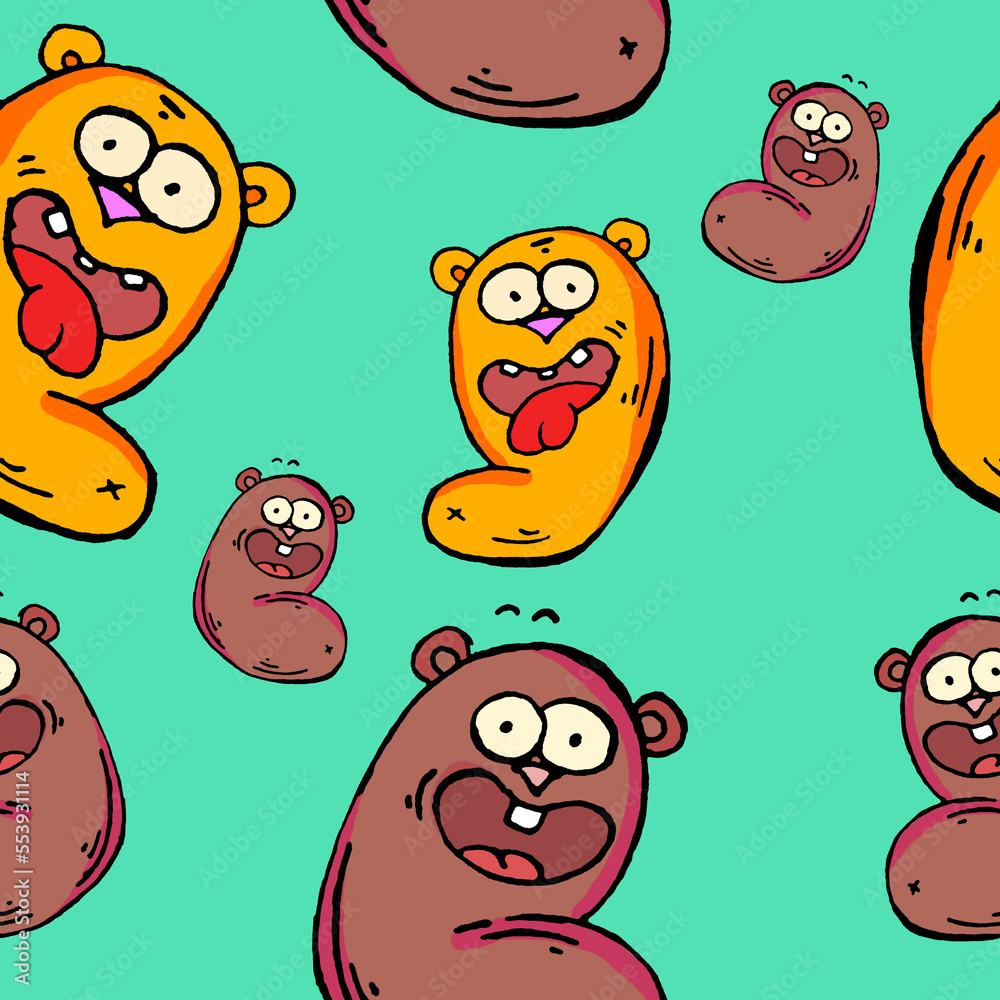 Cartoon Seals Repeating Pattern Clipart Stock Illustration | Adobe Stock