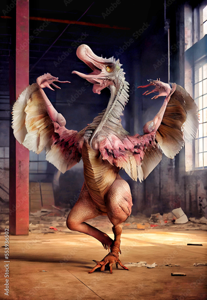 Generative AI abstract render of a T-Rex as a ballerina Stock ...