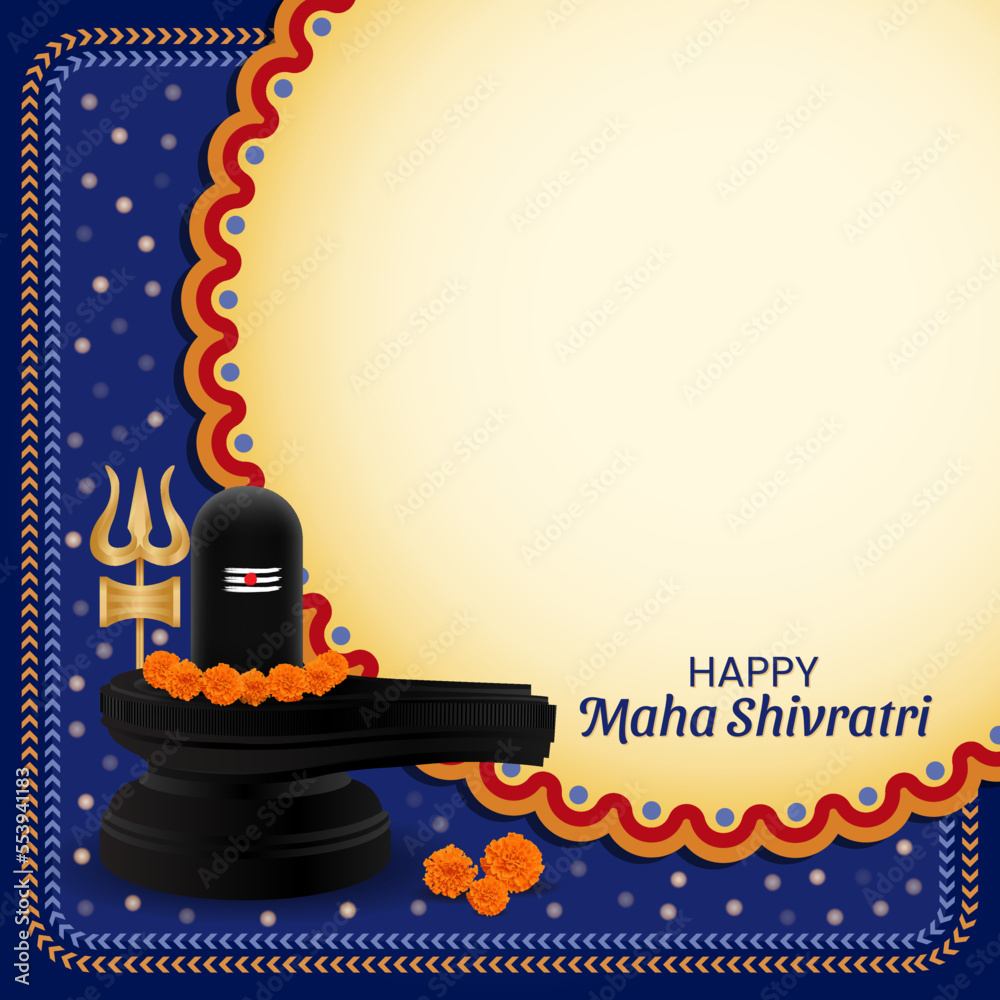 Happy Maha Shivratri Poster with space for text. Greeting Card for ...