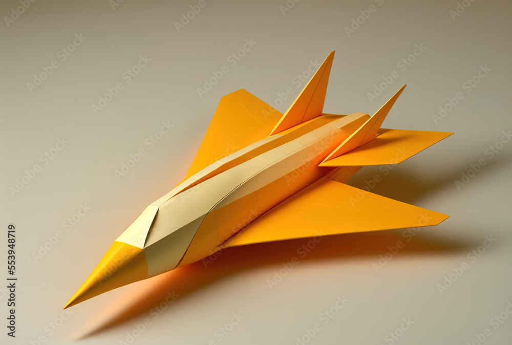 Traditional origami dart aircraft diagram with instructions. Generative ...