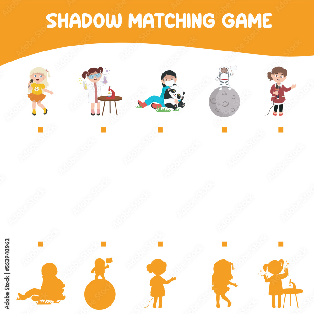 Find the correct shadow. Shadow matching game printable worksheet. Kids ...