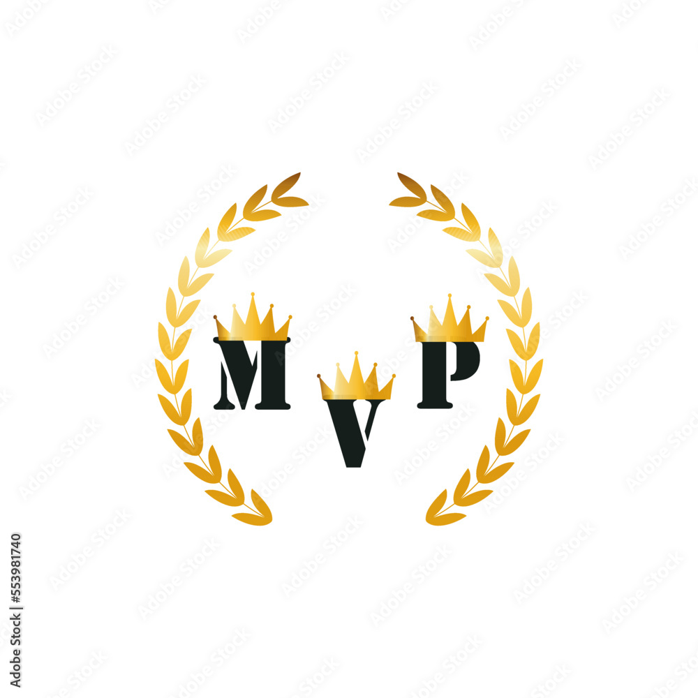 MVP gold medal award on white background. Vector stock illustration. Stock Vector | Adobe Stock