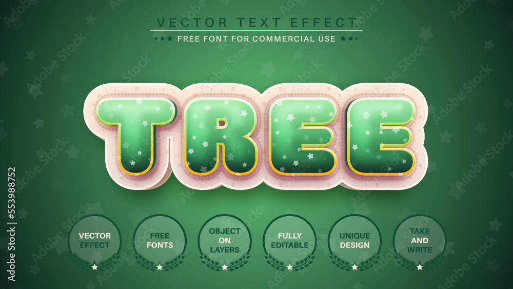Fir Tree - editable text effect, font style. Vector company logo mockup ...