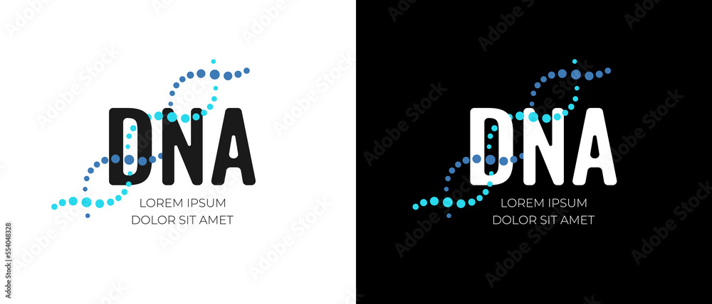 DNA spiral molecule logo design. Medicine gene helix structure logotype ...