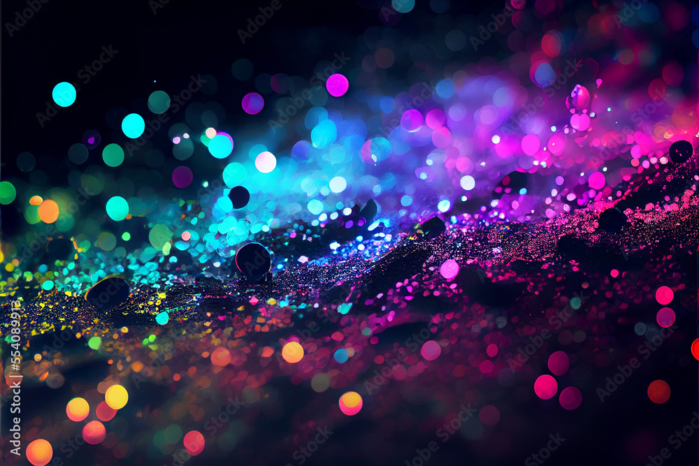 Neon Glitter New Years Background Stock Illustration | Adobe Stock