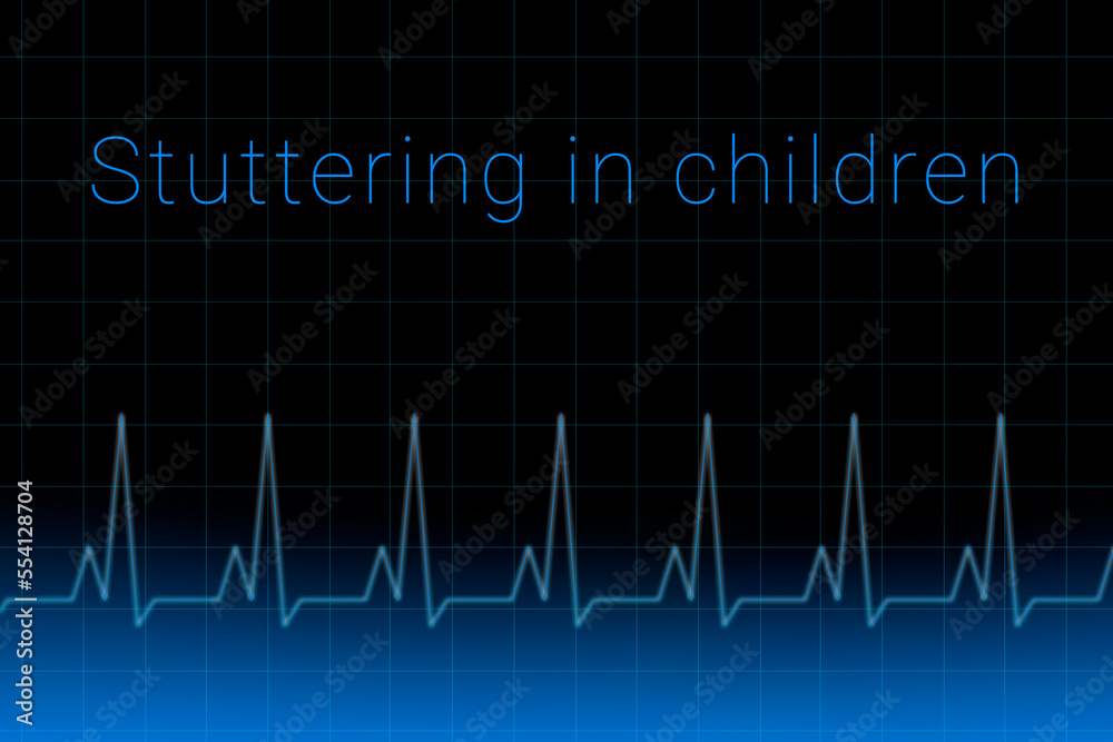Stuttering in children disease. Stuttering in children logo on a dark ...