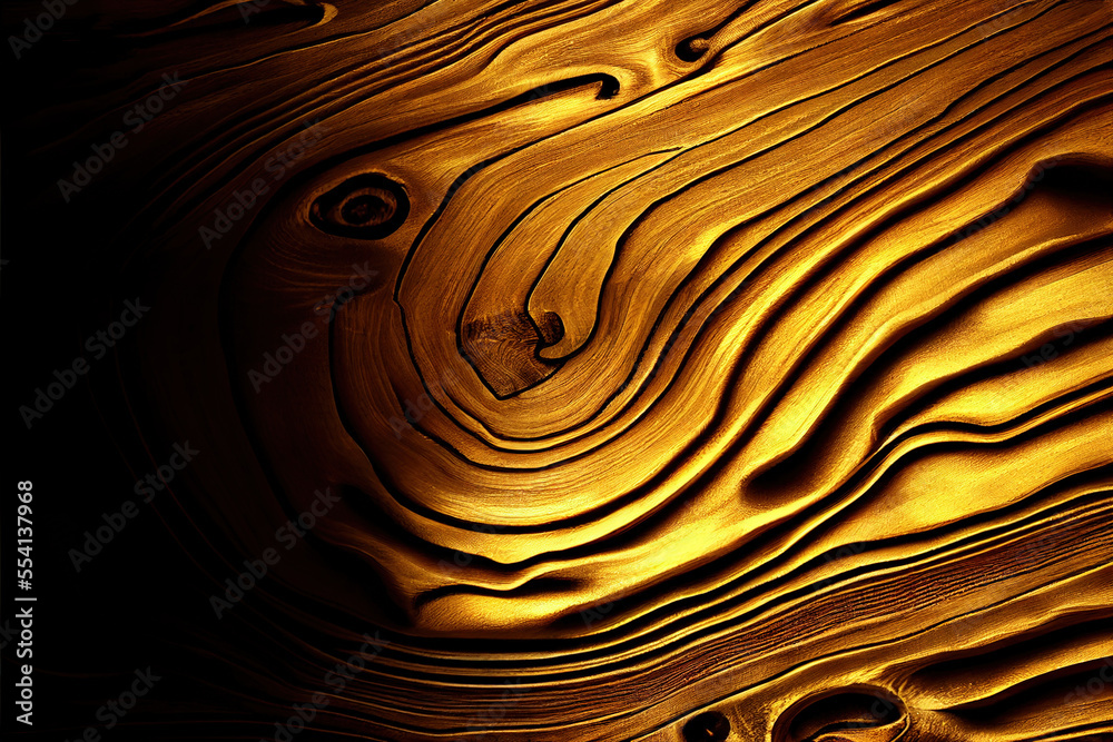 Gold abstract wood texture, golden tree bark, generative AI ...