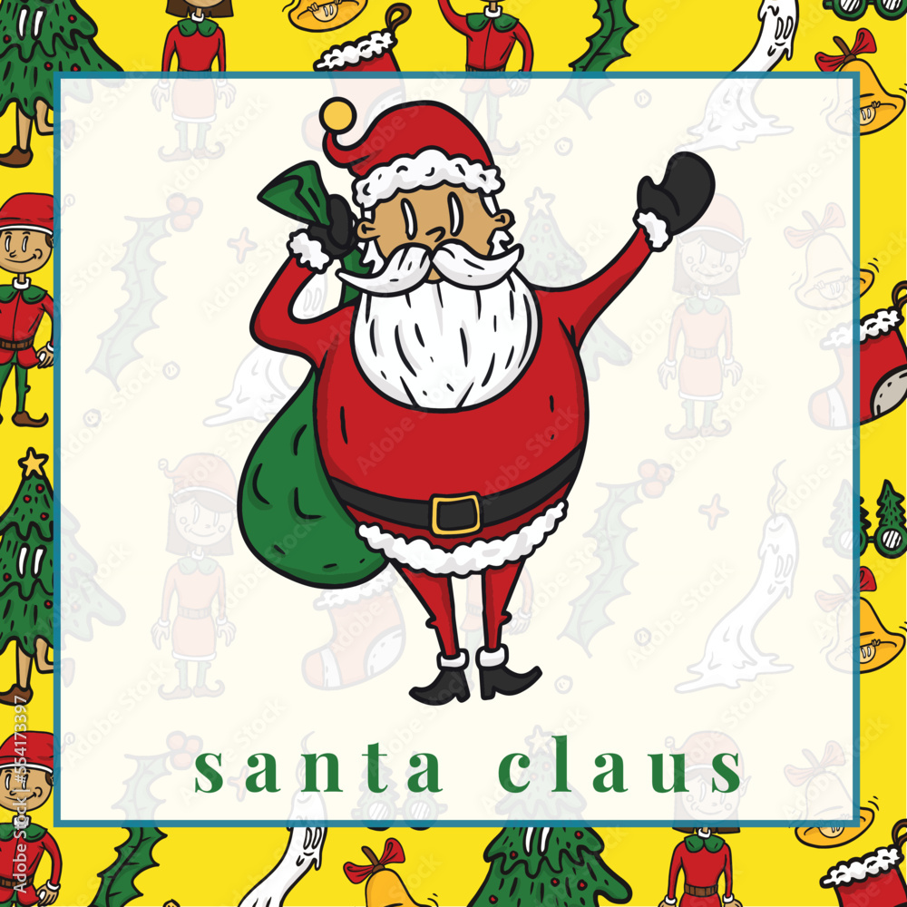 Christmas Flashcard the Santa Claus. Flashcard to introduce the ...