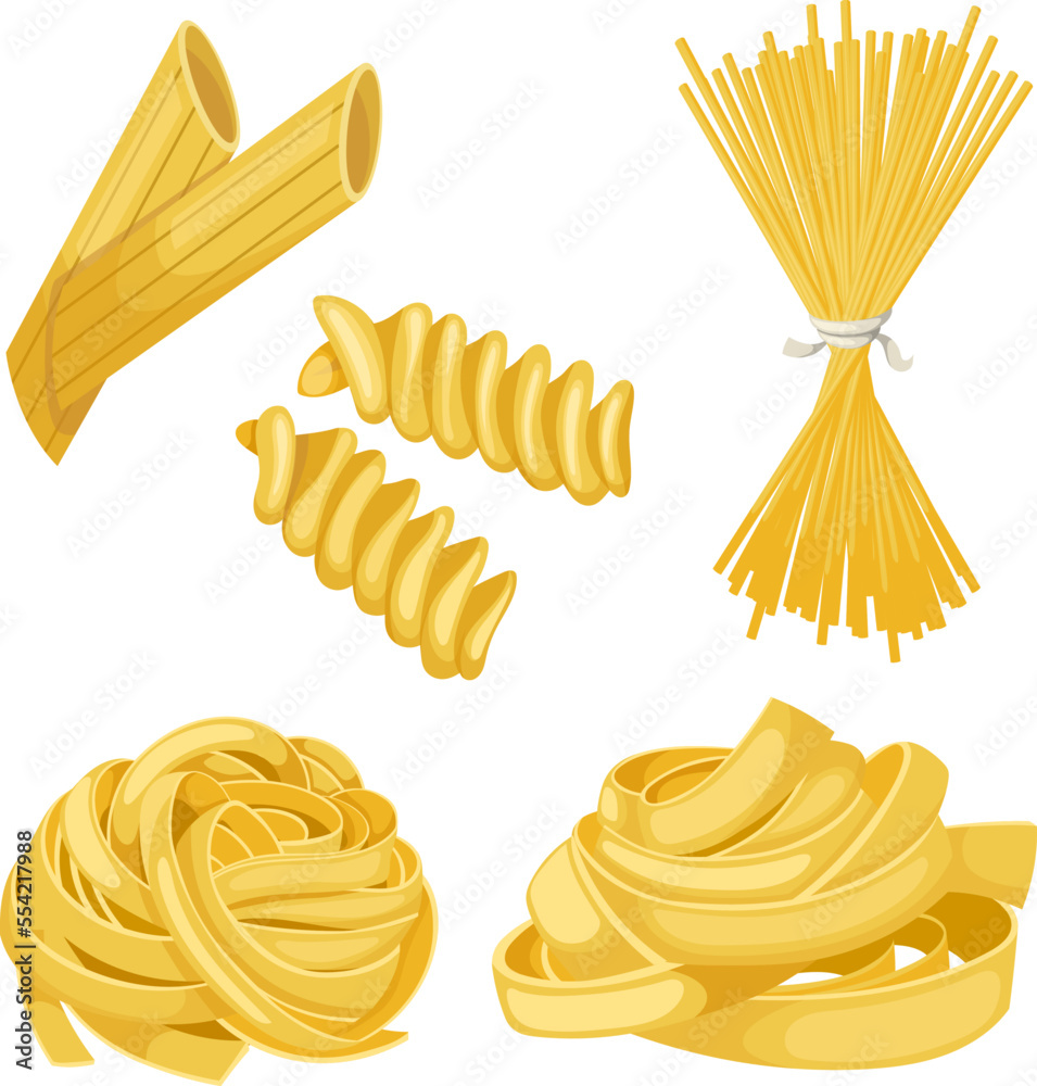 pasta italian food set cartoon. dish sauce, meal plate, healthy ...