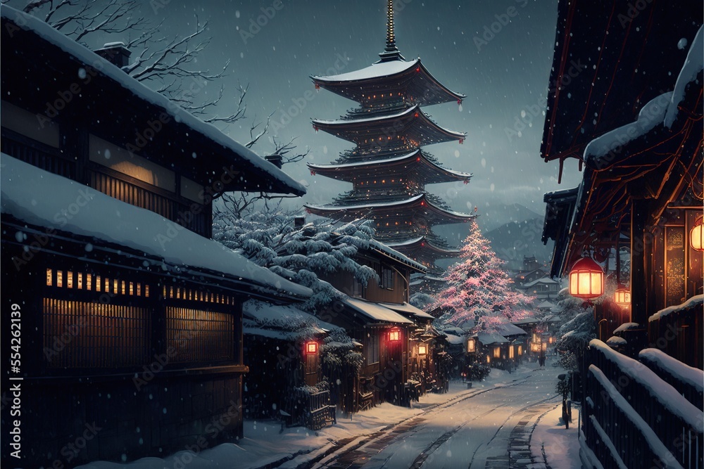 Christmas in Japan Stock Illustration | Adobe Stock
