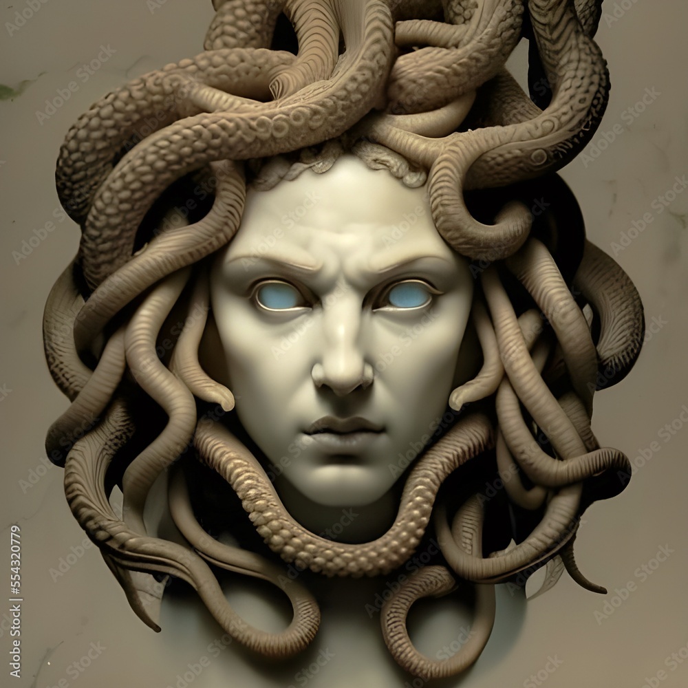 Image featuring a white marble bust of Medusa, otherwise known as Gorgo ...